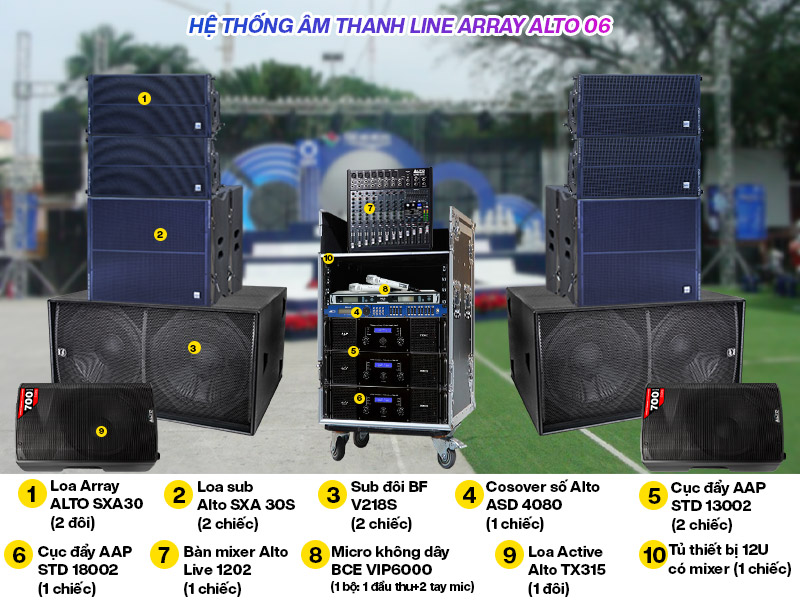 Hệ thống âm thanh Line Array Alto 06 cực đỉnh, uy lực, chính hãng