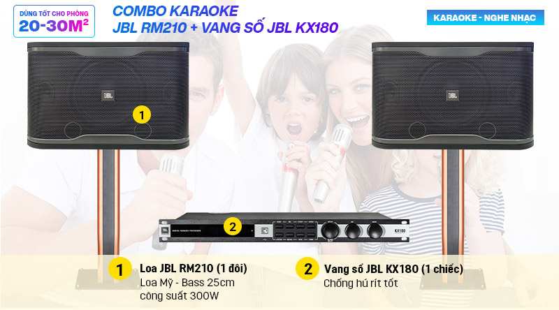 Combo karaoke Active JBL RM210 tích hợp amply, mới 2021, giá rẻ nhất