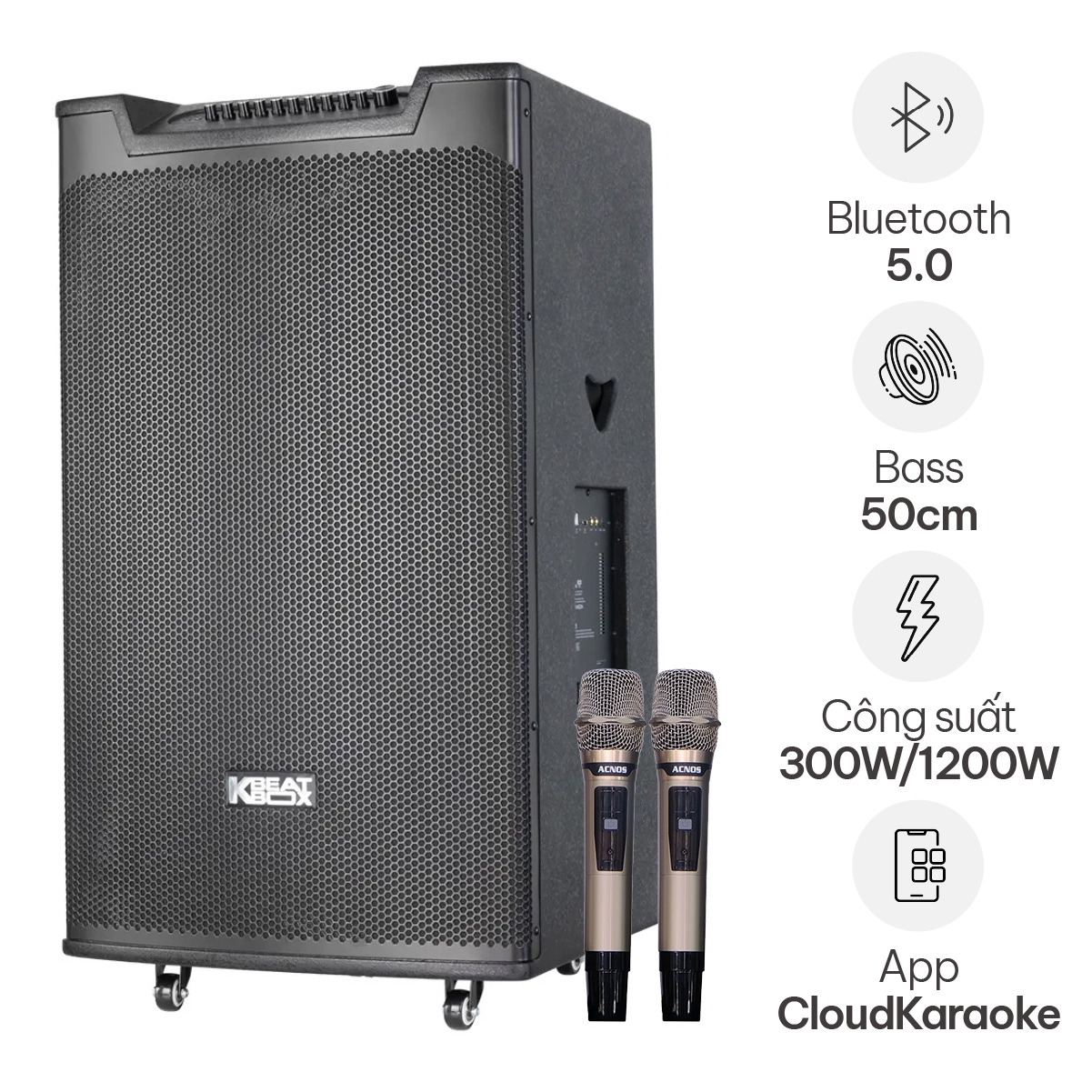 Loa Kéo Acnos TOP 530 Bass 50cm |Karaoke chuyên nghiệp