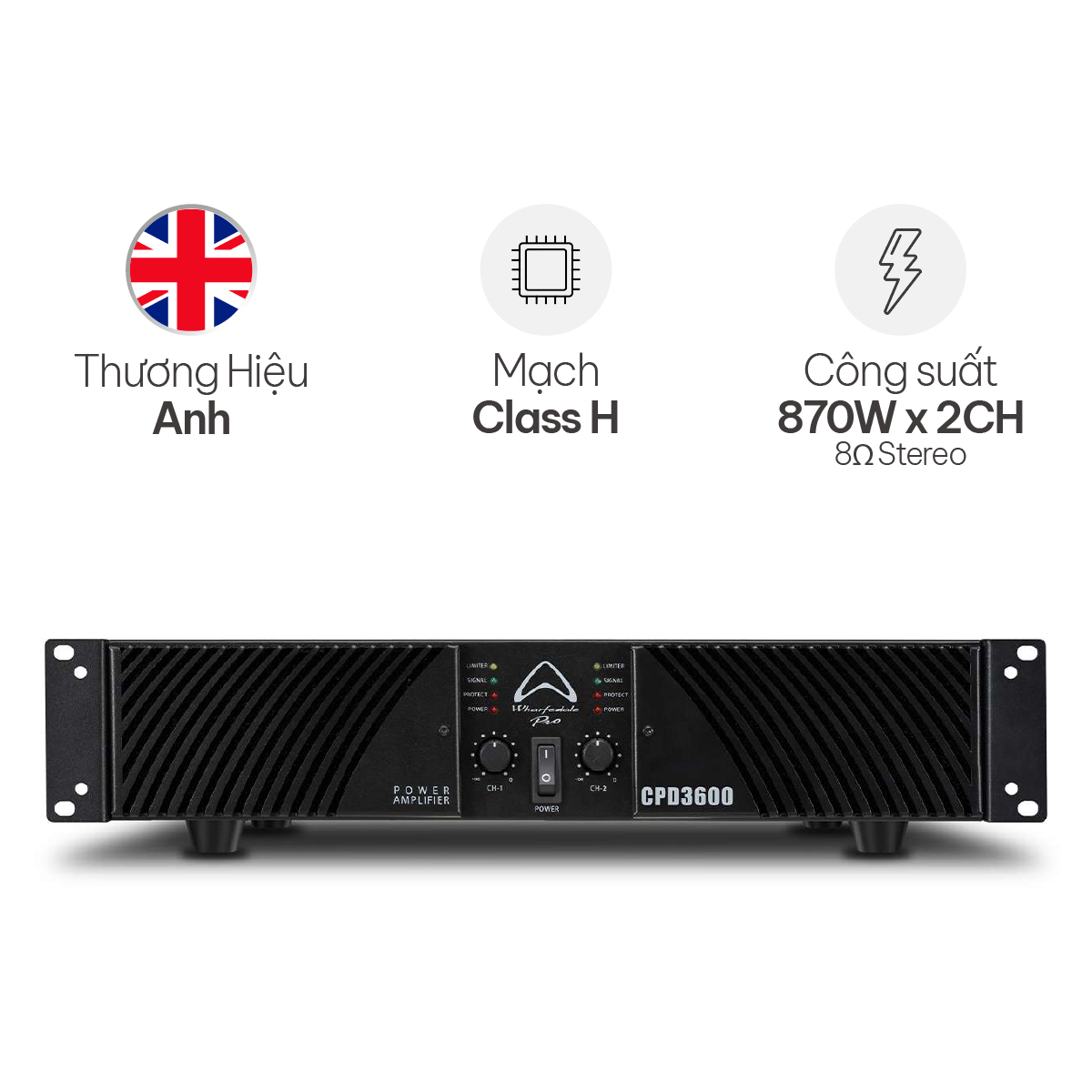 Cục đẩy công suất Wharfedale CPD1600 chính hãng, giá rẻ nhất