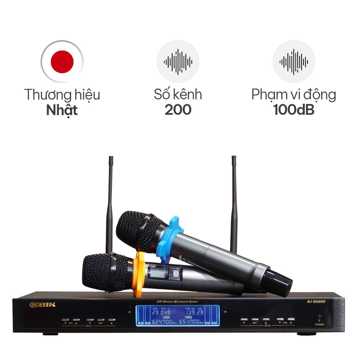 Micro không dây BIK BJ-U500II Chính hãng, Hiện đại, Hát Hay