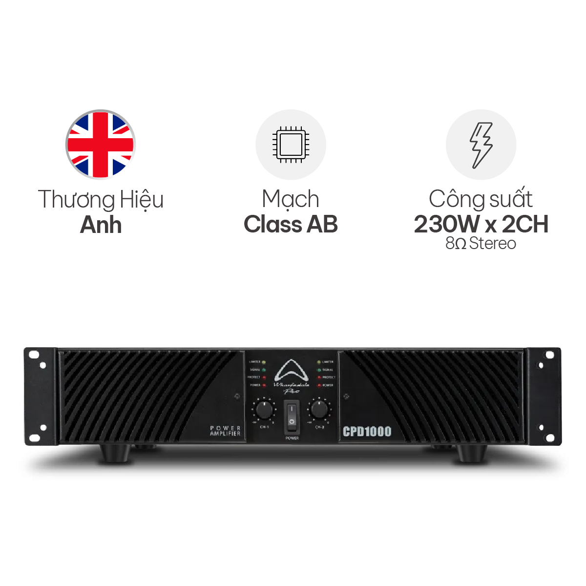 Cục đẩy công suất Wharfedale CPD1000 chính hãng, giá rẻ nhất