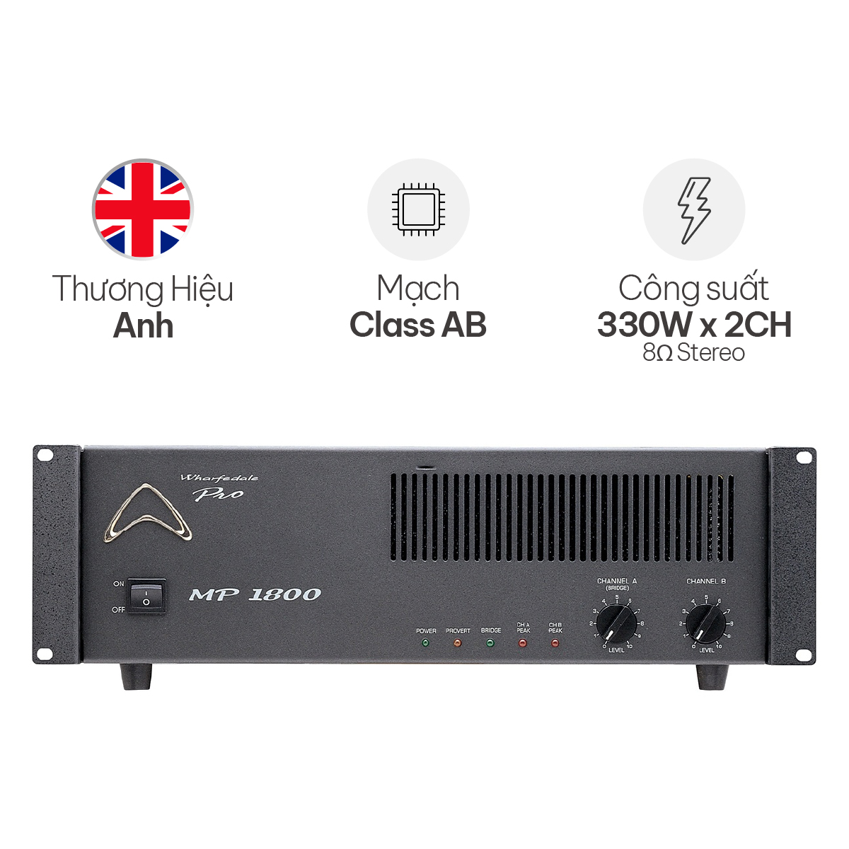 Cục đẩy công suất Wharfedale MP1800 chính hãng 100%, giá tốt nhất