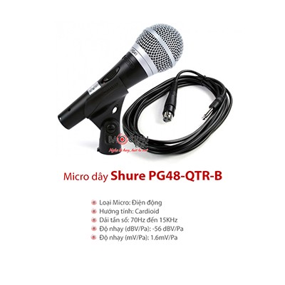 Micro Shure PG48-QTR-B chính hãng giá rẻ tại Bảo Châu Elec