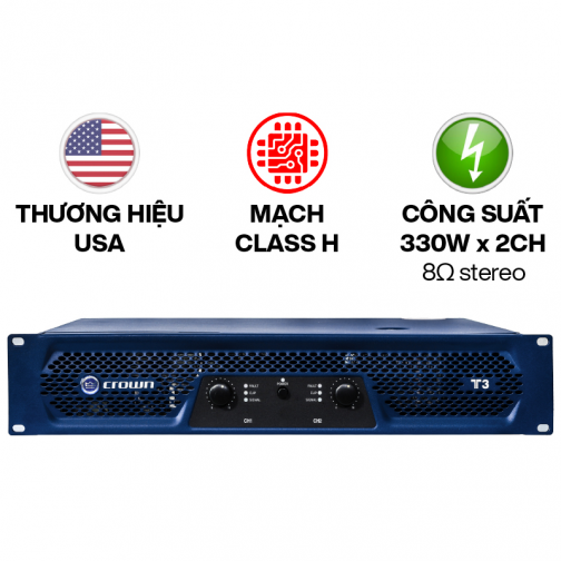 Cục đẩy công suất Crown T3 chính hãng Mỹ, giá tốt