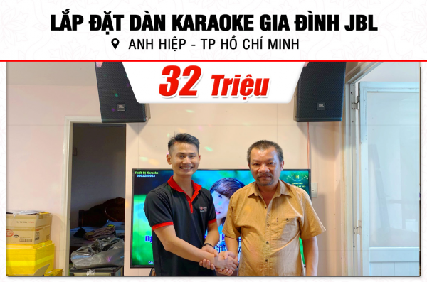 Lắp đặt dàn karaoke JBL 32tr cho anh Hiệp tại TPHCM (JBL MTS10, BKSound DKA 6500, BKSound SW312B)