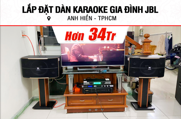 Lắp đặt dàn karaoke JBL hơn 34tr cho anh Hiền ở TPHCM (JBL Pasion 12, BIK CA-J602, KX180A, BCE ...