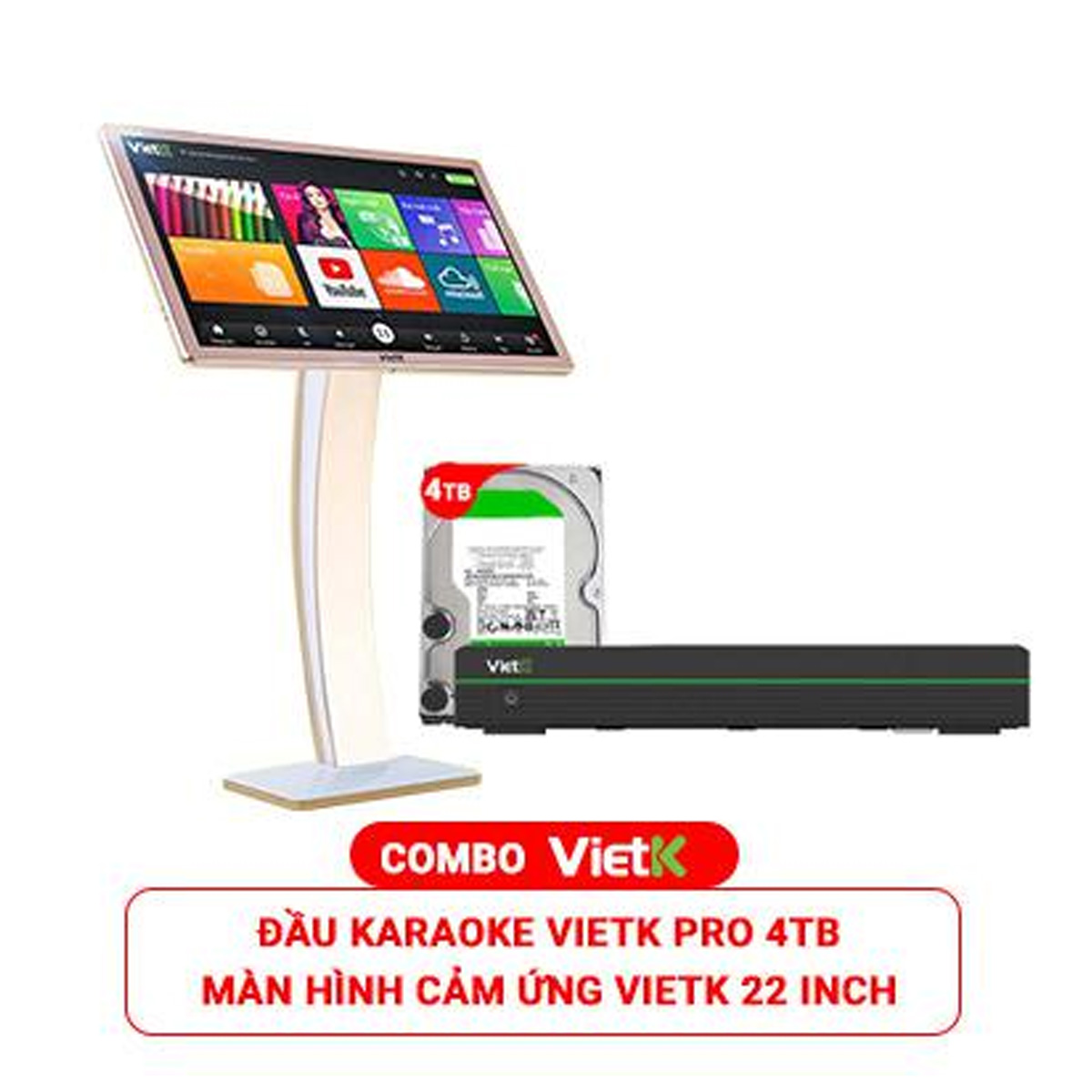 Combo Đầu VietK Pro 4TB + Màn VietK 22 inch chính hãng, giá tốt nhất