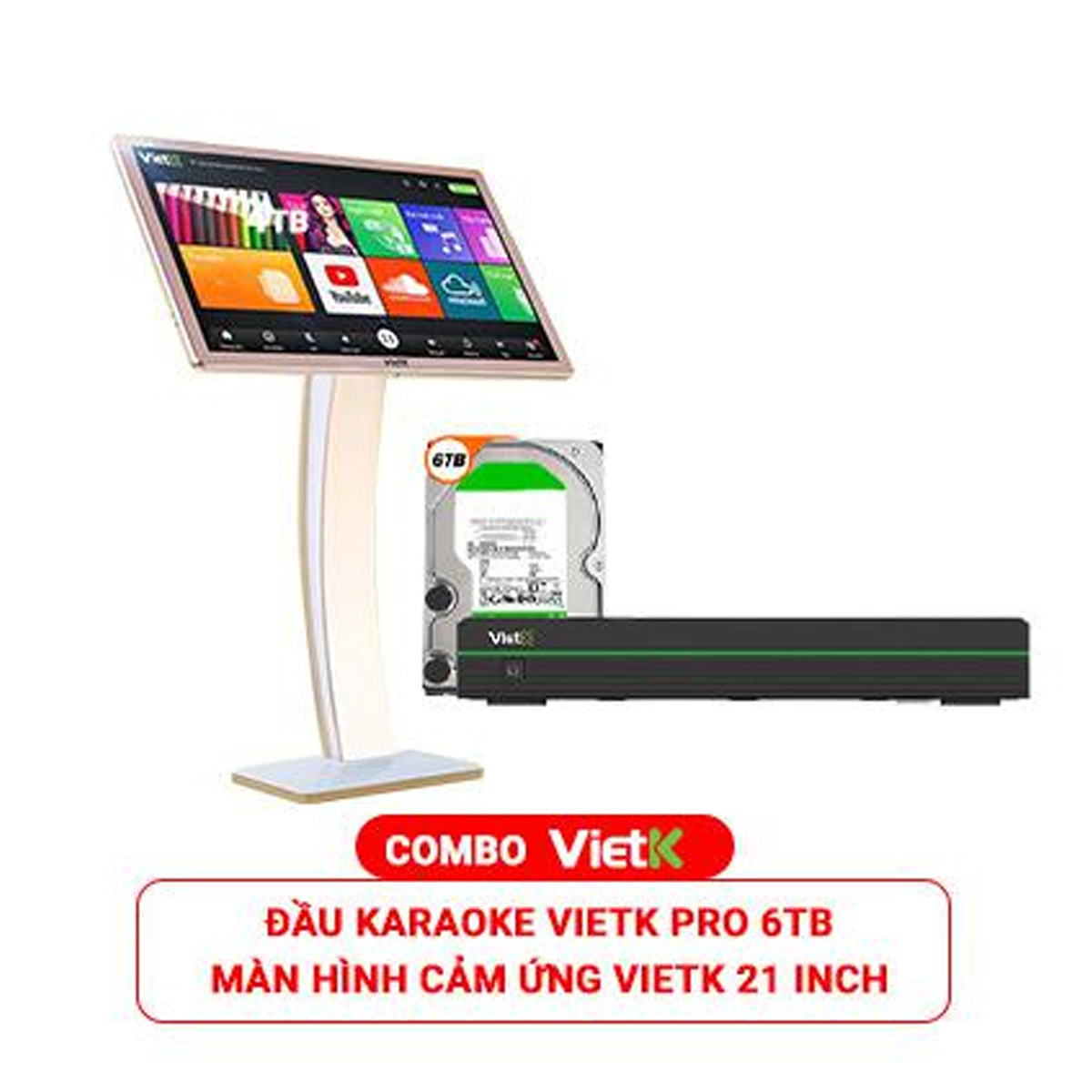 Combo Đầu VietK Pro 6TB + Màn VietK 21 inch chính hãng 100%, giá tốt