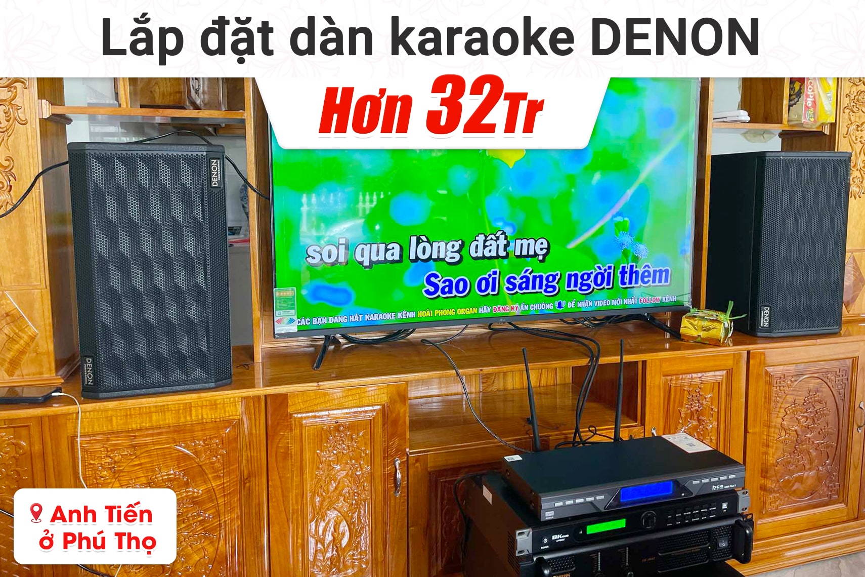Lắp đặt dàn karaoke Denon hơn 22tr cho anh Tiến tại Phú Thọ (Denon DP ...