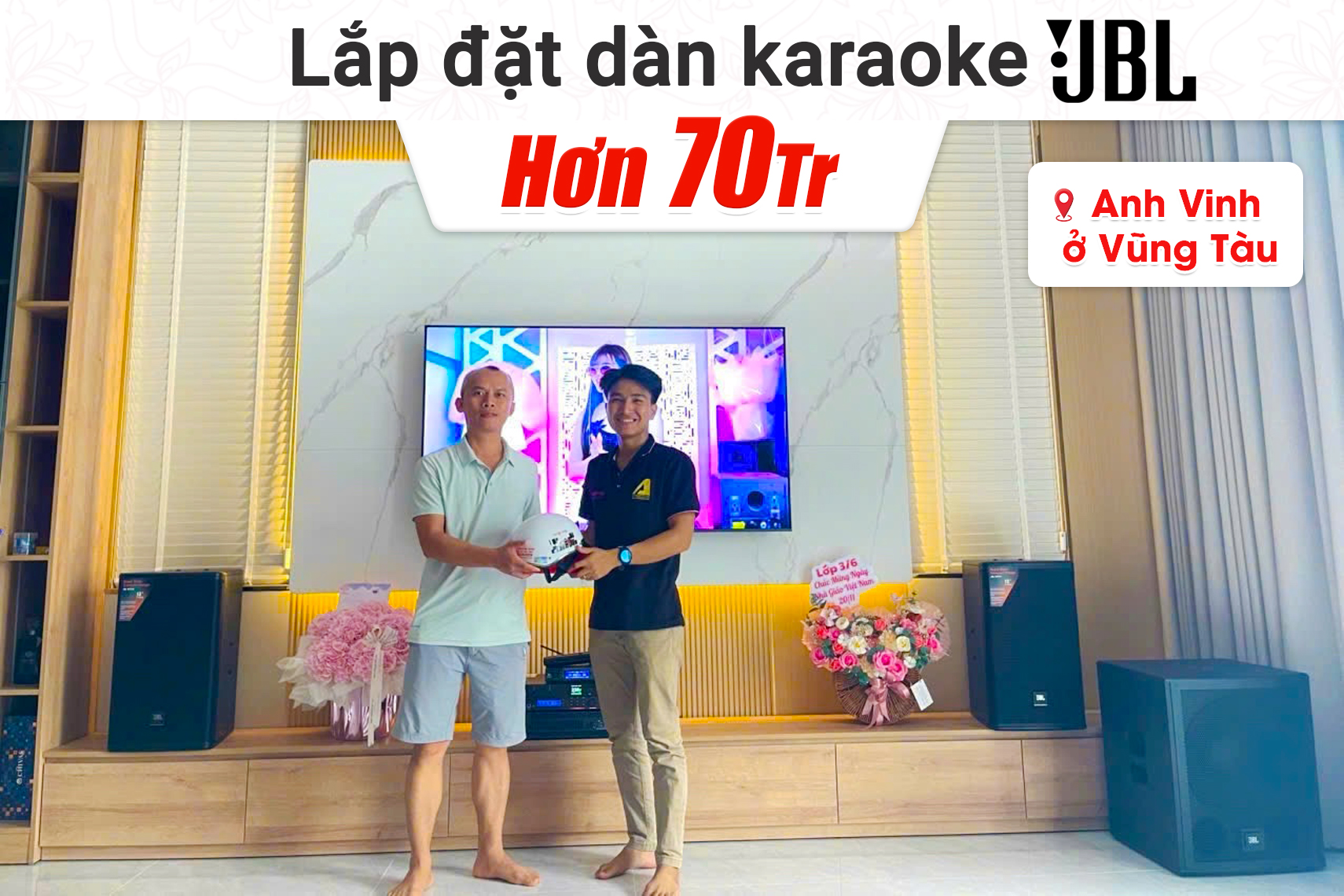 Lắp đặt dàn karaoke JBL hơn 70tr cho anh Vinh tại Vũng Tàu (JBL MTS12 ...
