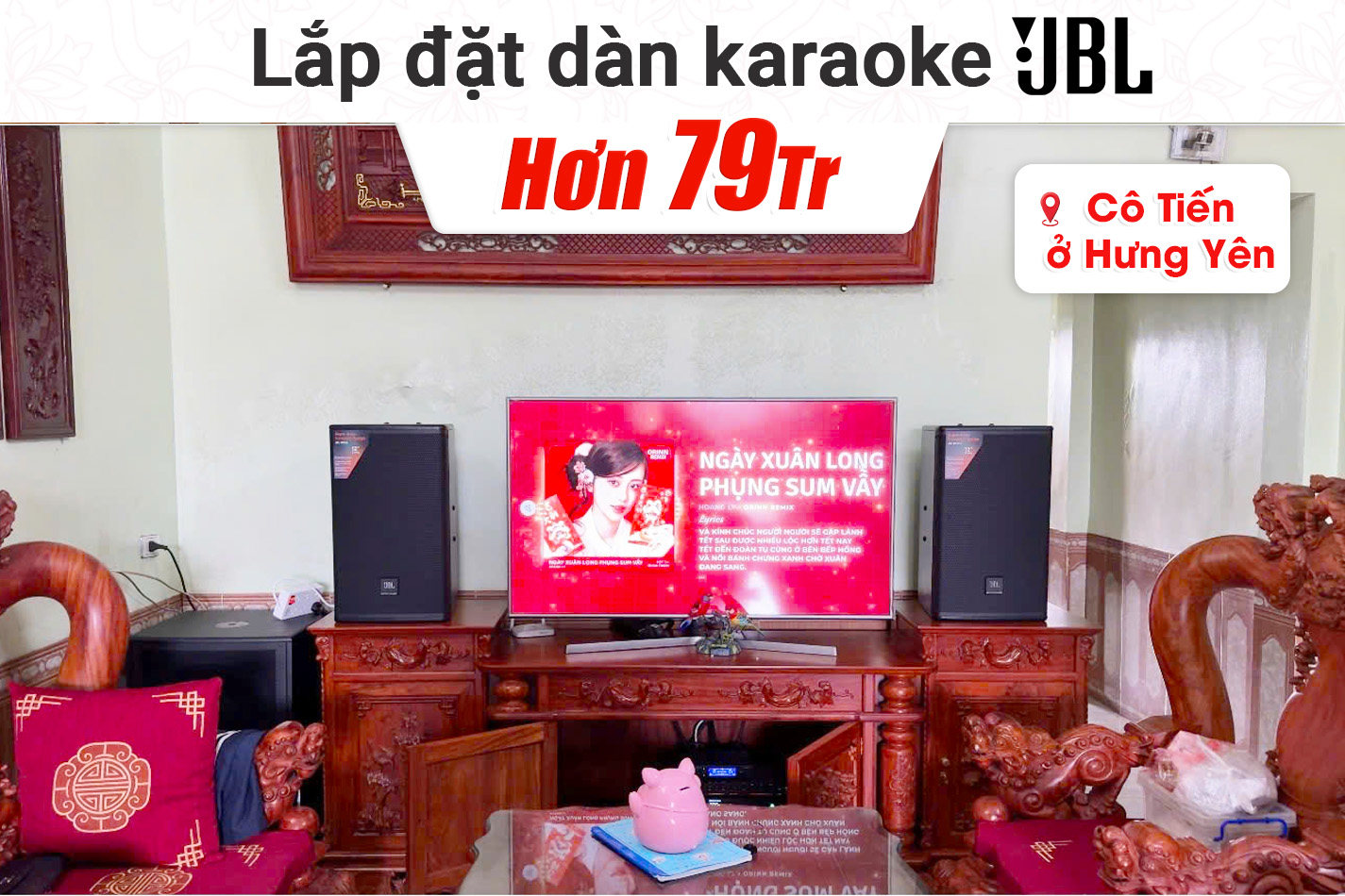 Lắp đặt dàn karaoke JBL hơn 79tr cho cô Tiến tại Hưng Yên (JBL MTS12 ...
