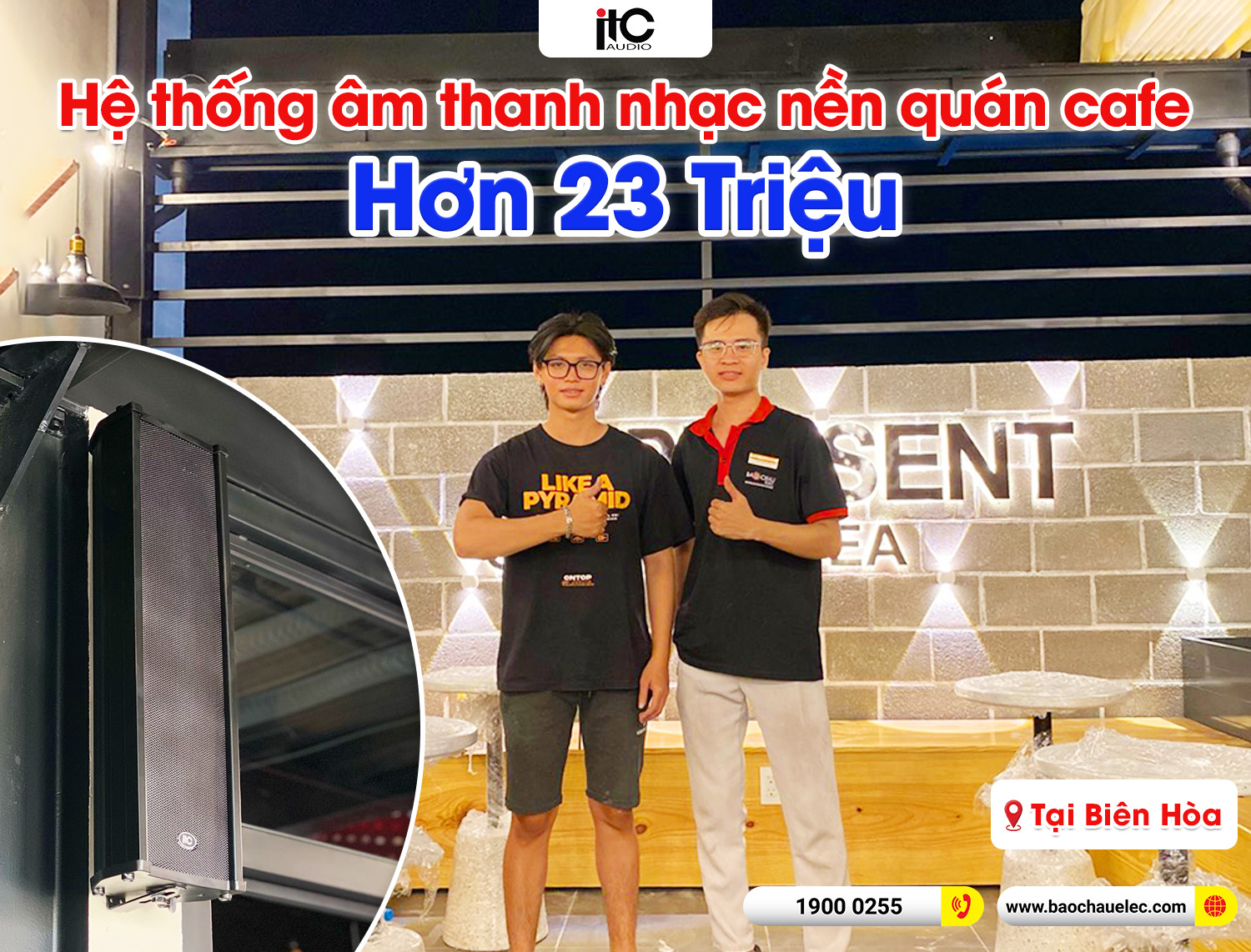 Lắp đặt dàn âm thanh nhạc nền quán the present coffee tại Đồng Nai (ITC ...