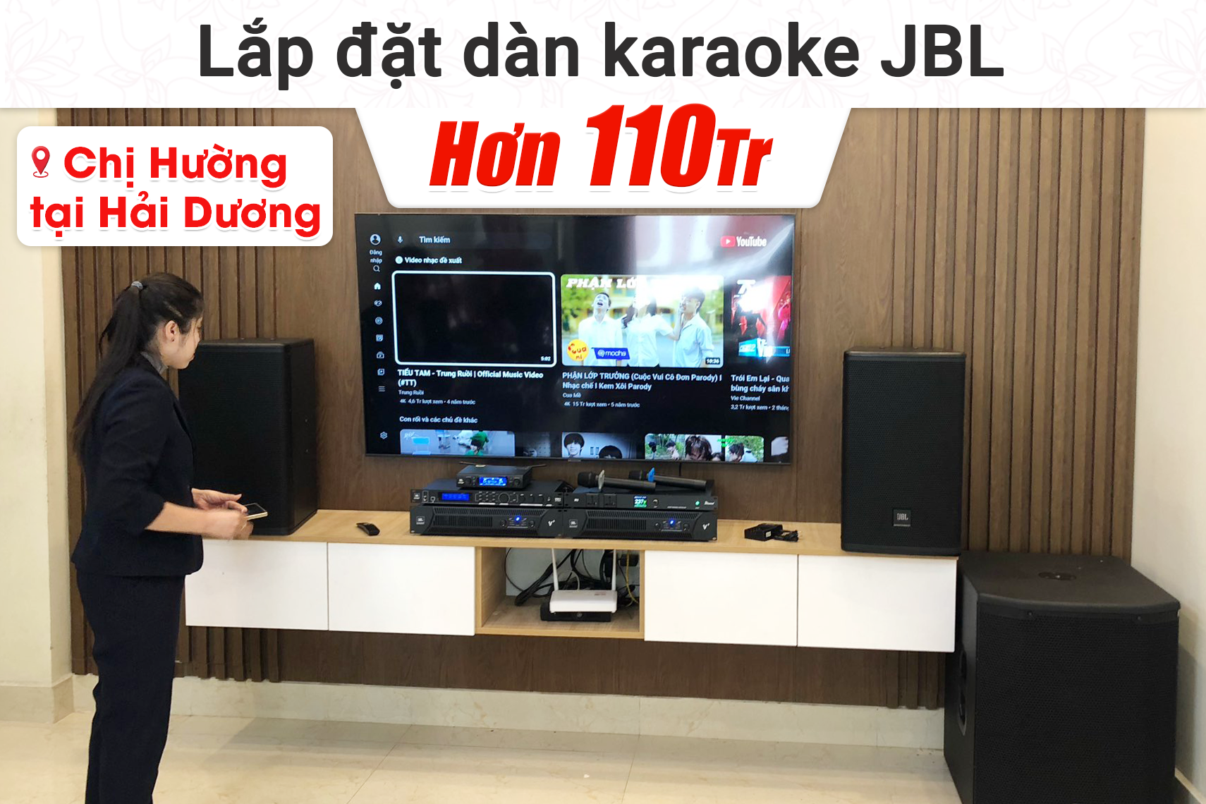 Lắp đặt dàn karaoke JBL hơn 110tr cho chị Hường tại Hải Dương (JBL ...